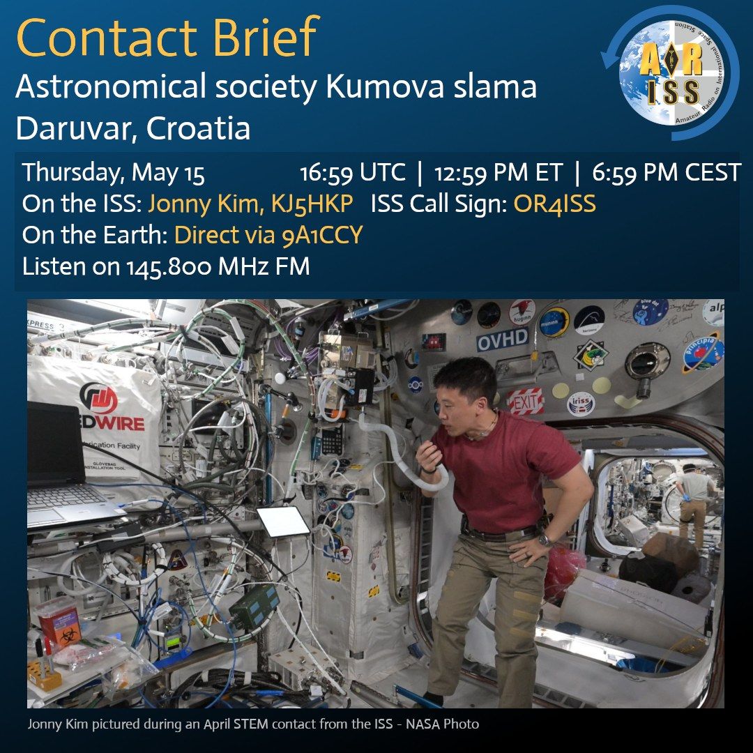 9A1CCY - ISS sked - Hrvatski Radioamaterski Savez
